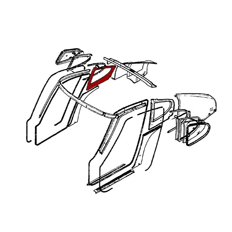 Right rear quarter window trim panel (240Z)